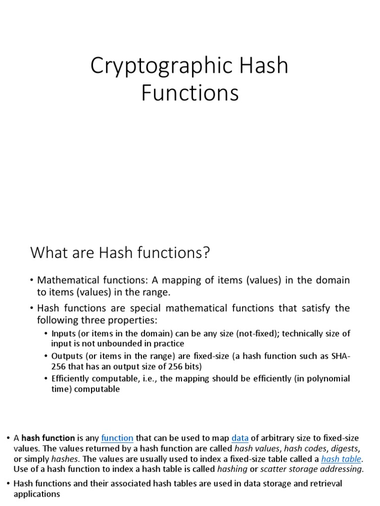 Cryptographic Hash Functions | PDF | Security Engineering | Information Age