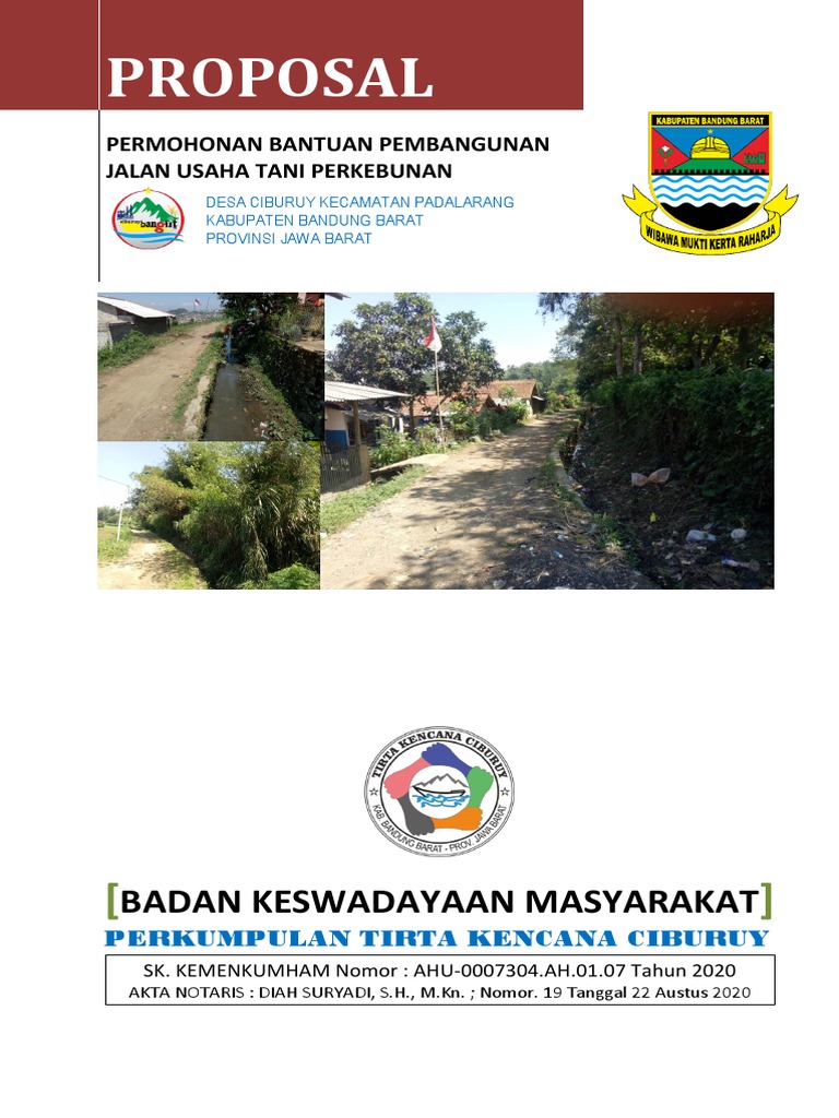 Proposal Jalan Usaha Tani Cuhcur - BKM | PDF