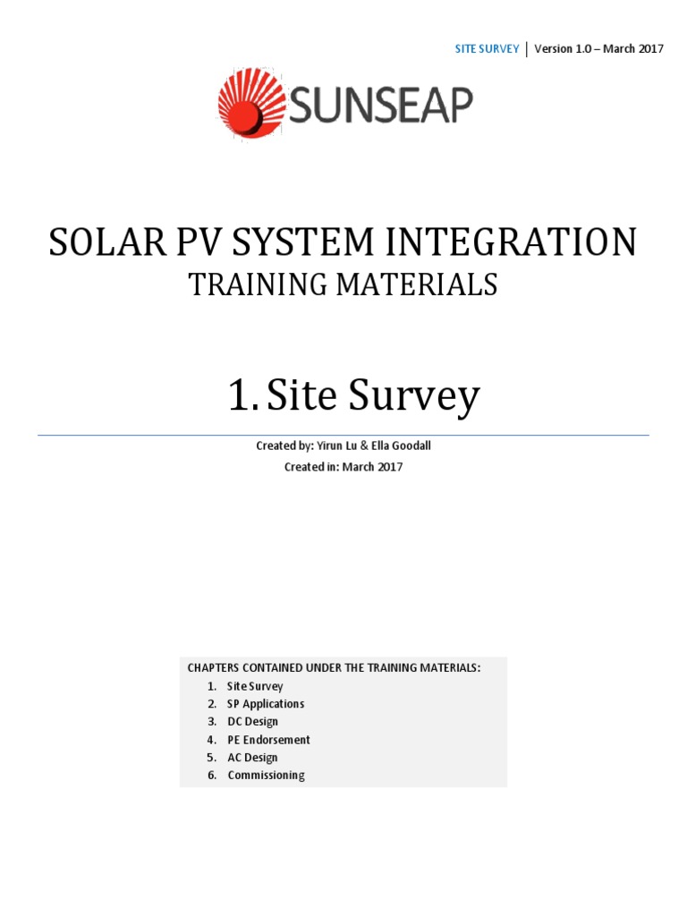 Sunseap Training Material - Site Survey | PDF