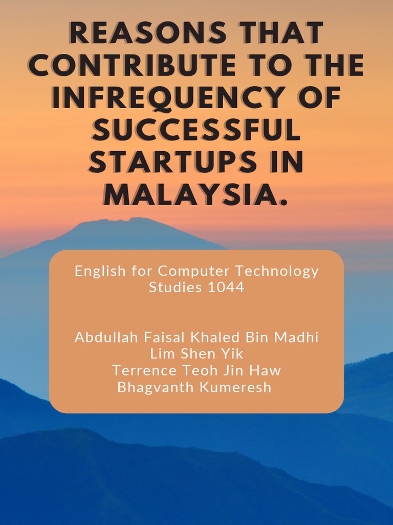 Reasons That Contribute To The Infrequency of Successful Start-Ups in ...