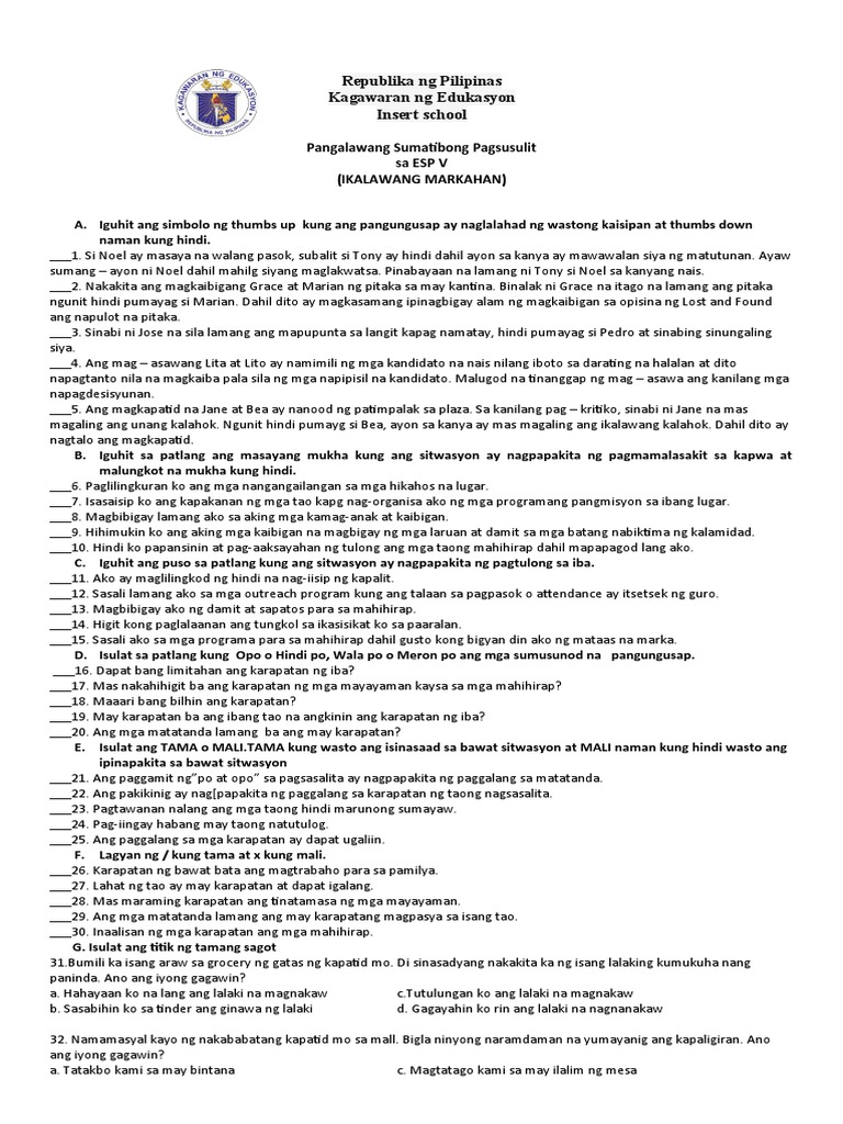 ST - Esp 5 - Q2 - 2 | PDF