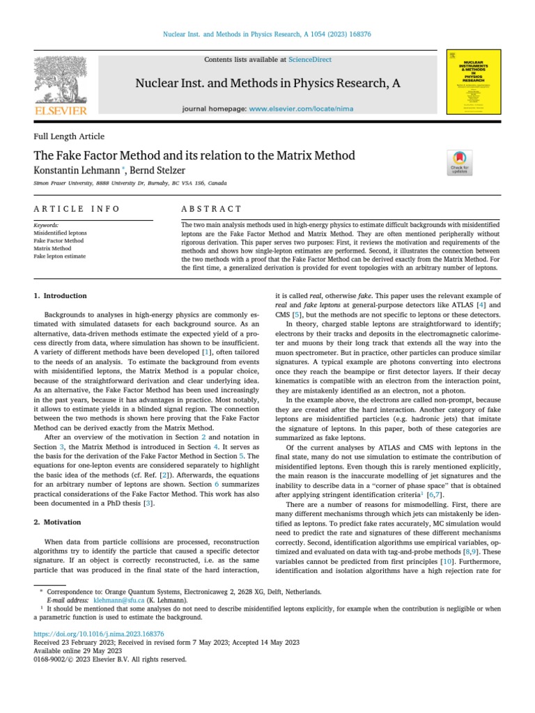 The Fake Factor Method and Its Relation To The Matrix Method | PDF