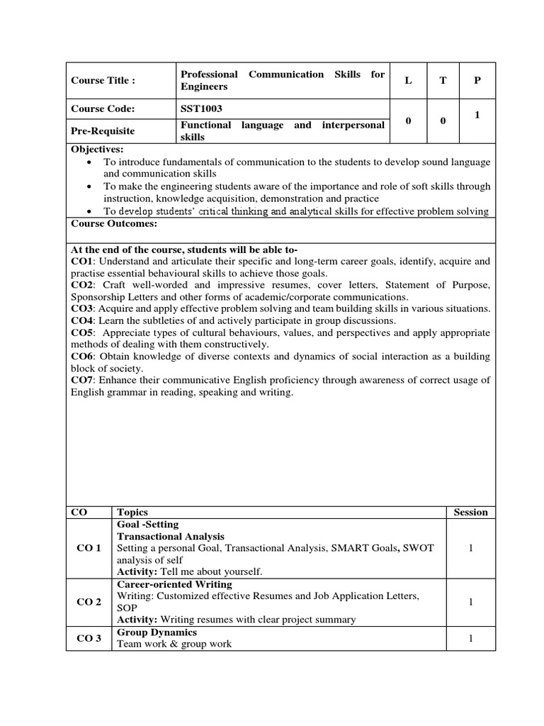SST1003 - PROFESSIONAL-COMMUNICATION-SKILLS-FOR-ENGINEERS - P - 1.0 - 1 ...