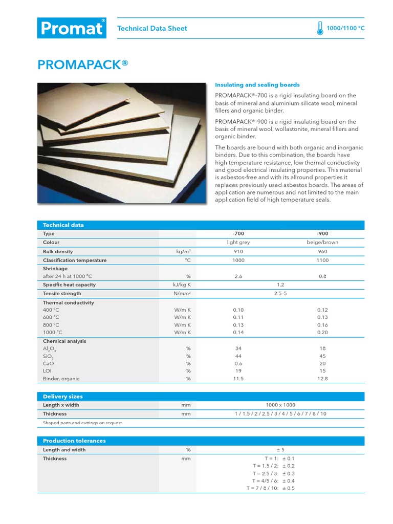 Promapack - Technical Data Sheet - English | PDF | Thermal Insulation ...