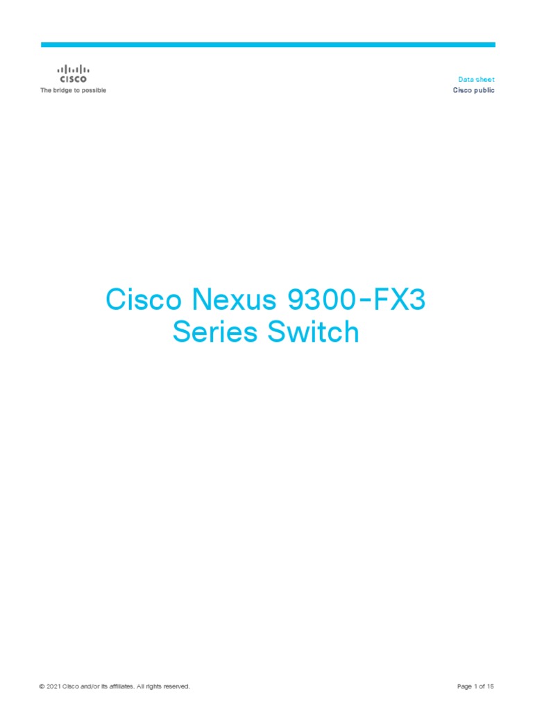 Cisco Nexus 9300-FX3 Series Data Sheet | PDF | Network Congestion | Computer Network