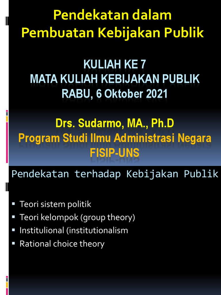 Kp-B-7-Pendekatan Kebijakan Publik | PDF