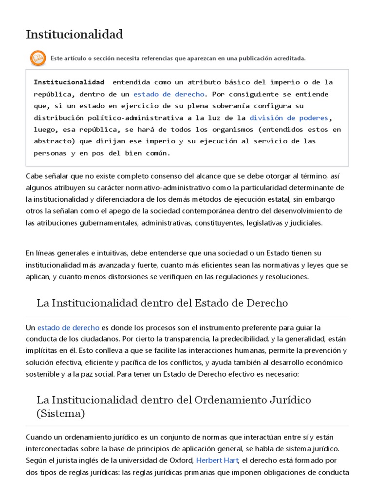 Institucionalidad - Wikipedia, La Enciclopedia Libre | PDF | Estado ...
