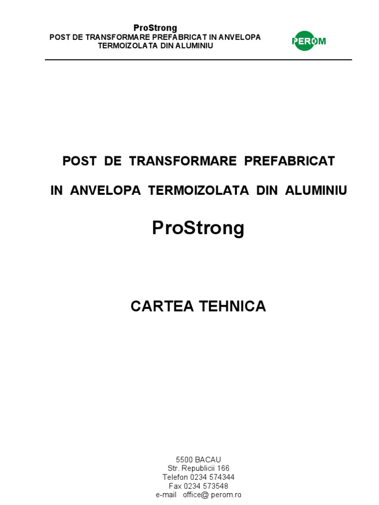 Post de Transformare Carte Tehnica | PDF