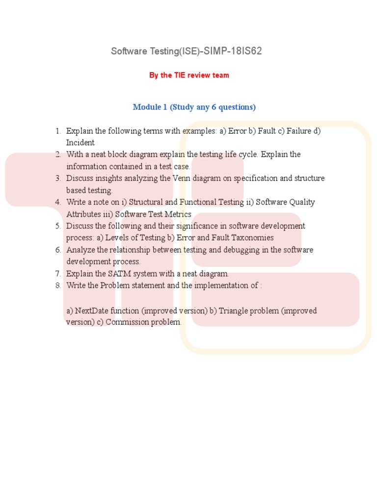 IMP_Questions_Software_Testing | PDF