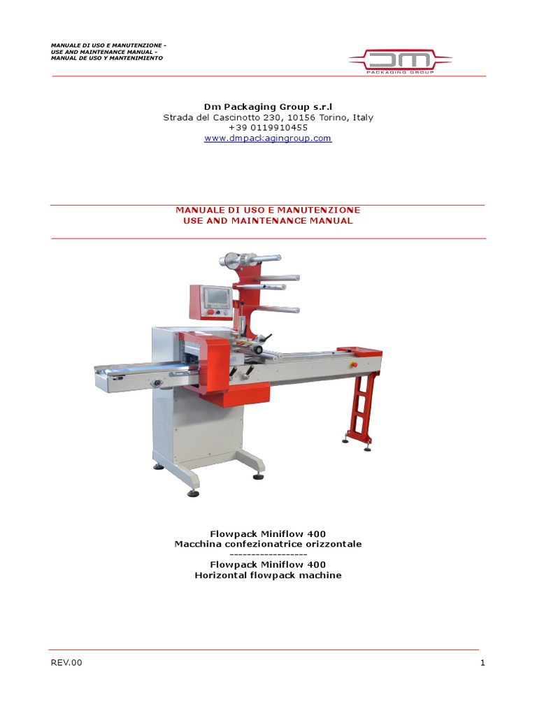 Manuale Flowpack Miniflow 400 | PDF