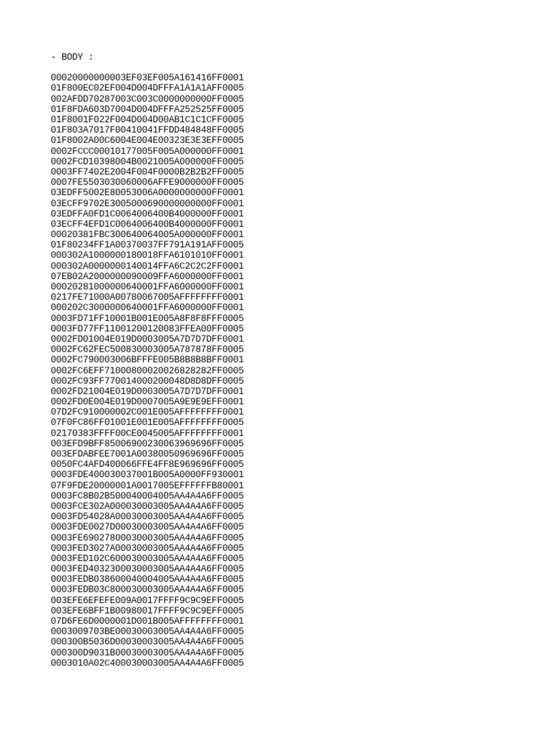 Hexadecimal Data Analysis Document | PDF