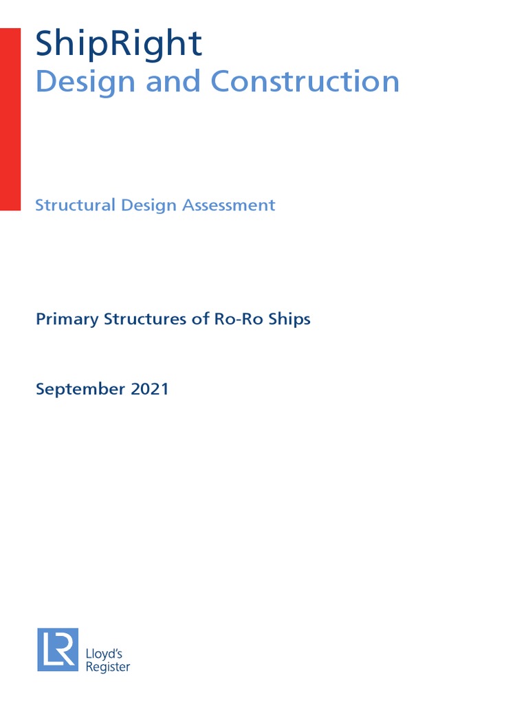Primary Structures of Ro Ro Ships September 2021 | PDF