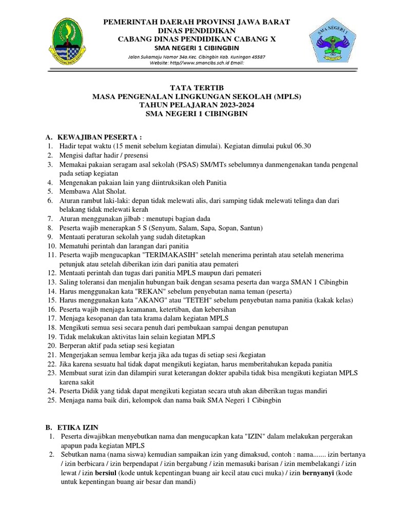 Tata Tertib Mpls Smancib 2023 | PDF