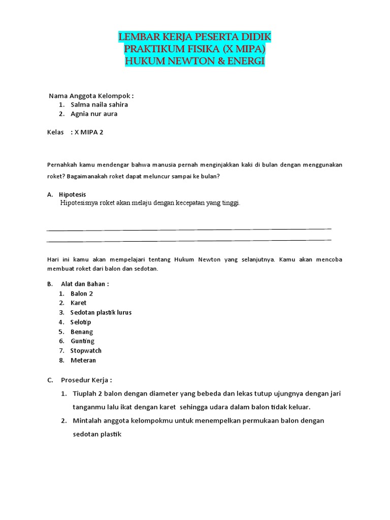 LKPD Prakktikum Fisika X Mipa | PDF LKPD Prakktikum Fisika X Mipa | PDF