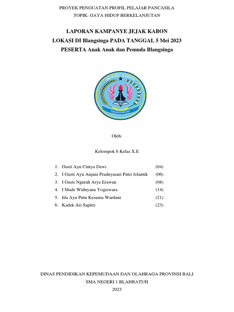 Template Laporan Kampanye Jejak Karbon | PDF