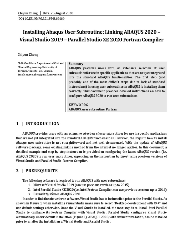 Installing Abaqus Subroutine | PDF | Microsoft Windows | Computer Programming