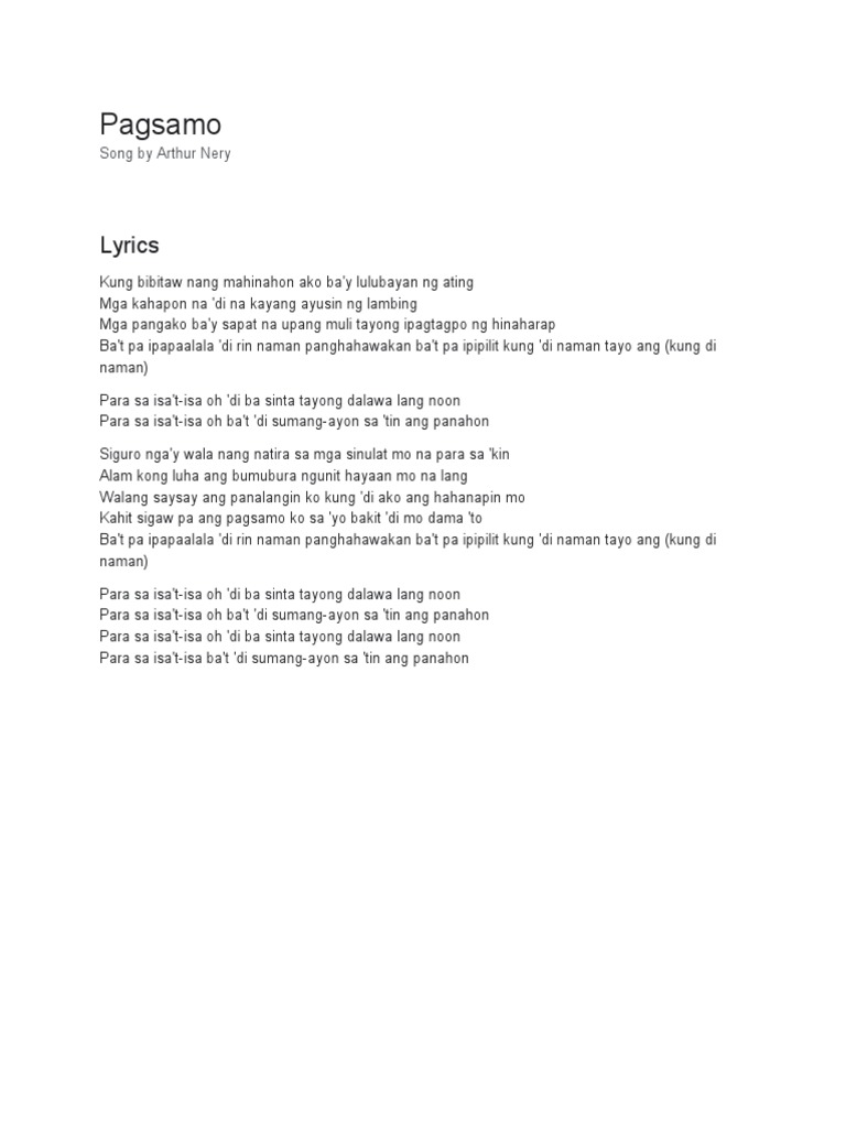 Pagsamo LYRICS | PDF