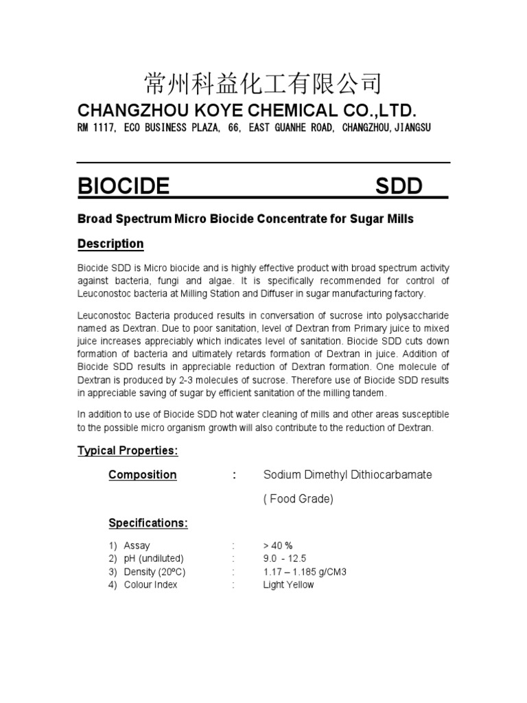 Biocide SDD Lit | PDF