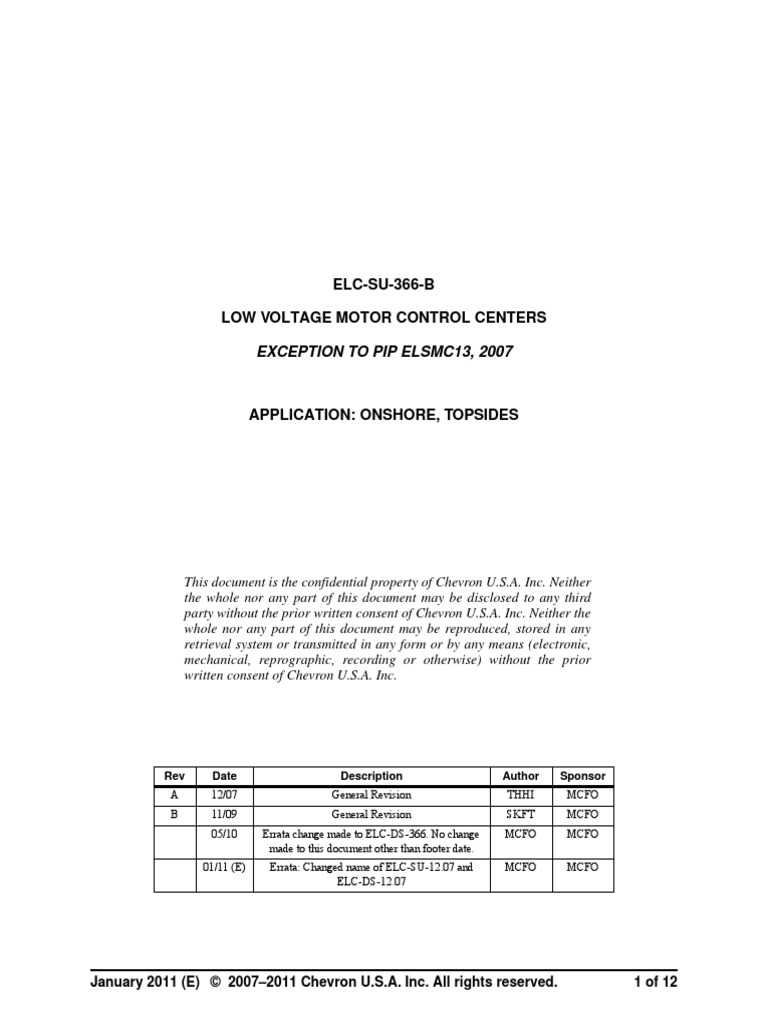 elc-su-366-b-LV MCC | PDF | Electrical Wiring | Fuse (Electrical)