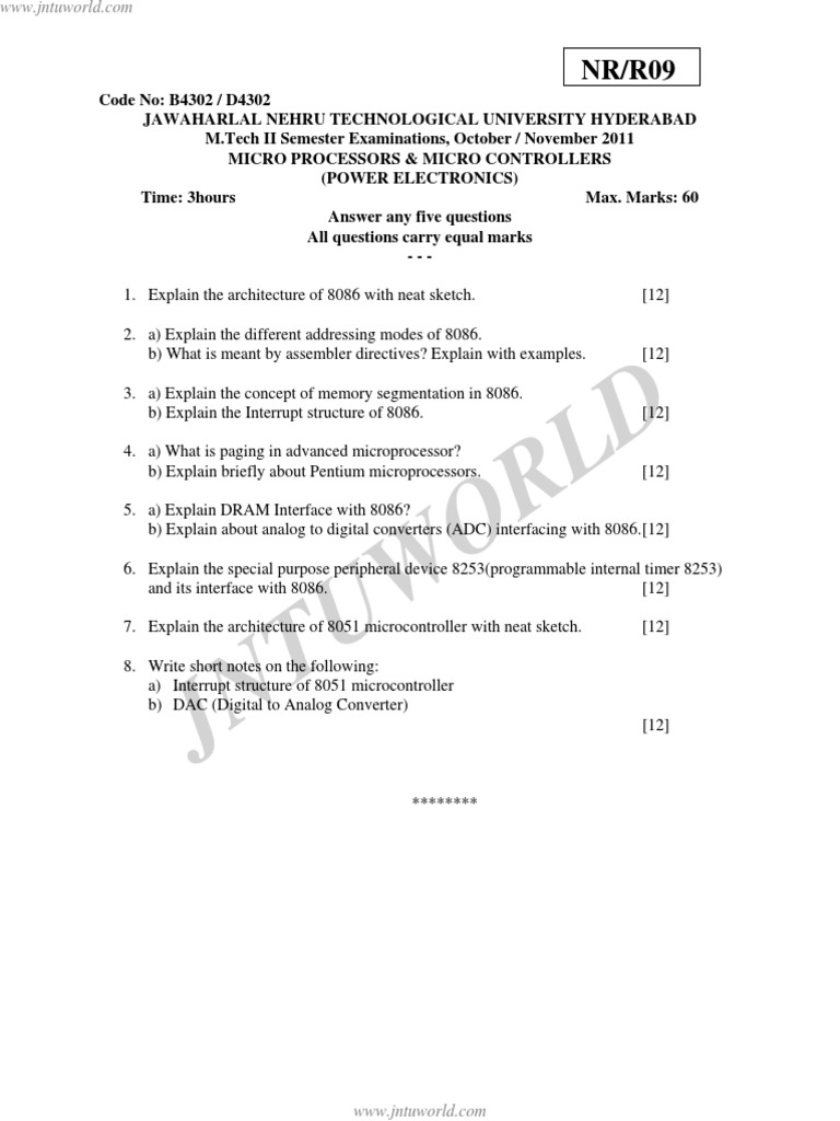 Nr-R09-Micro Processor and Micro Controllers | PDF