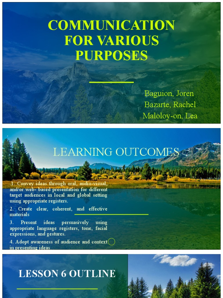 Communication For Various Purposes | PDF | Interview | Communication