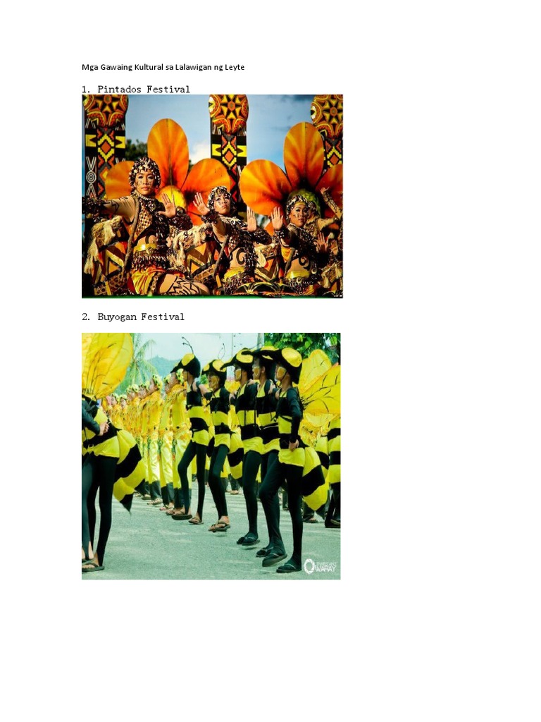 Mga Gawaing Kultural Sa Lalawigan NG Leyte | PDF