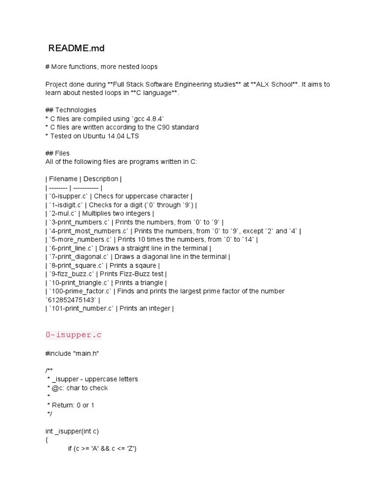 0x04. C - More Functions, More Nested Loops | PDF