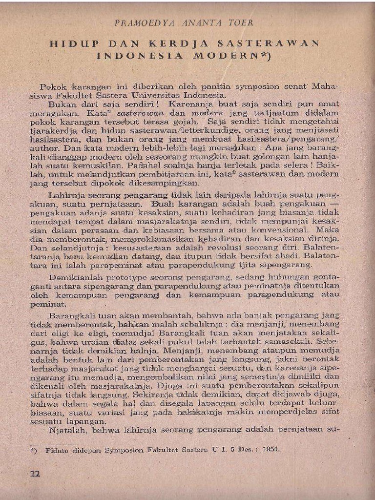 Hidup dan Karya Sasterawan Indonesia | PDF