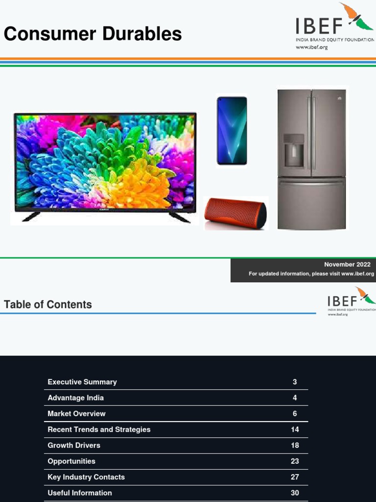 Consumer Durables Nov2022 | PDF | Home Appliance | Consumer Electronics