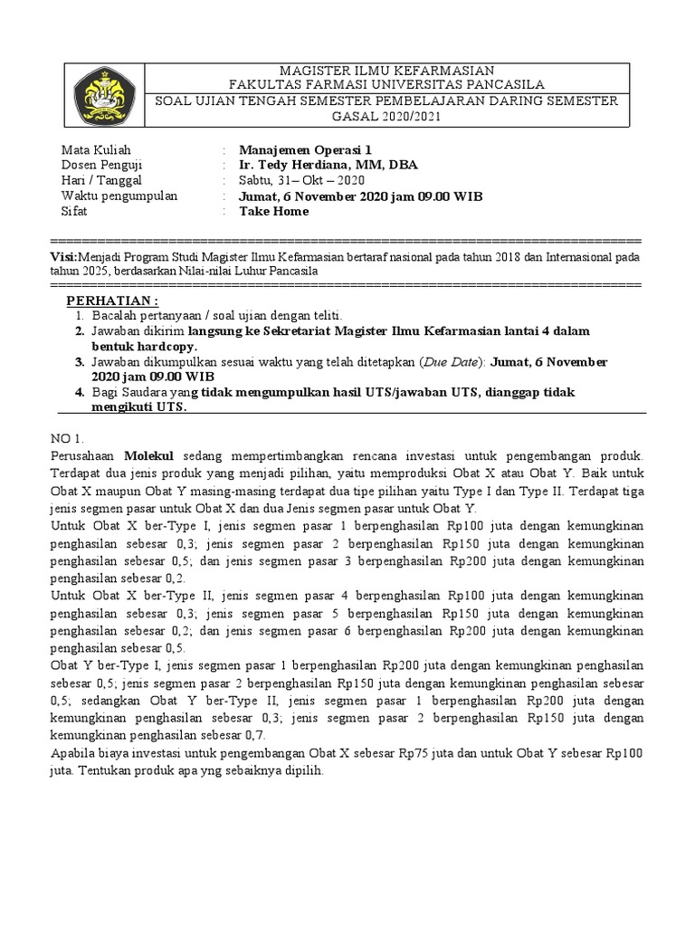 Soal Uts Mo 1 Pa Tedy | PDF