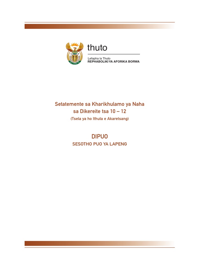 Sesotho Home Language | Download Free PDF | South Africa