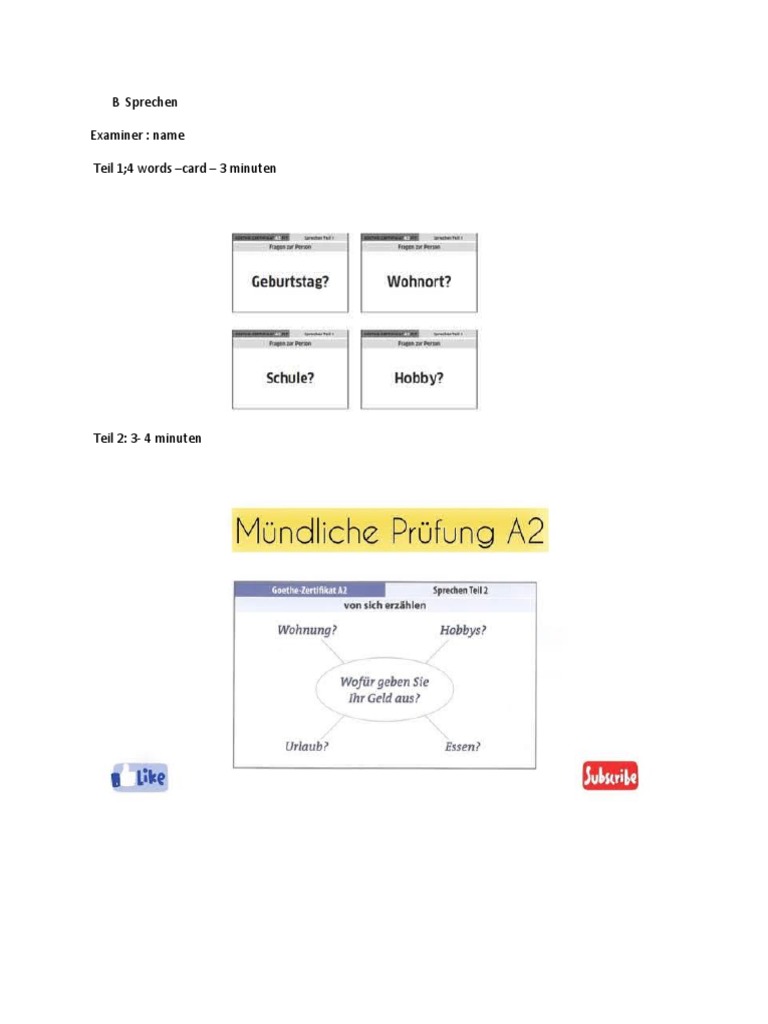 Sprechen Practice | PDF