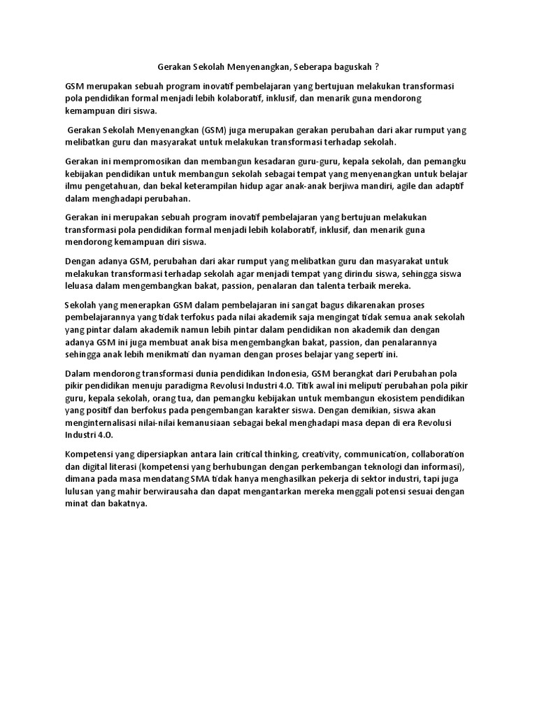 Contoh Essai GSM | PDF | Karier & Perkembangan | Ilmu Sosial