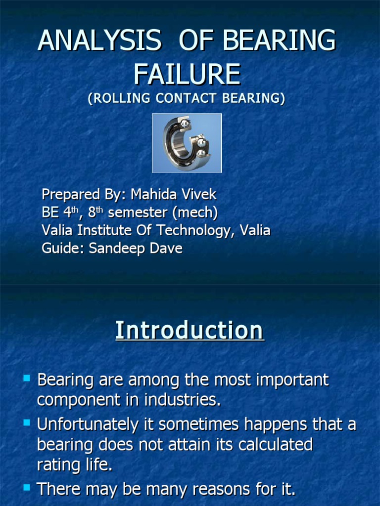 Analysis of Bearing Failure | PDF | Bearing (Mechanical) | Wear