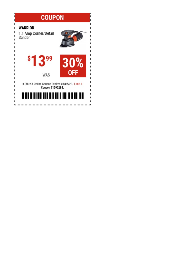 30% Off Corner/Detail Sander Coupon | PDF