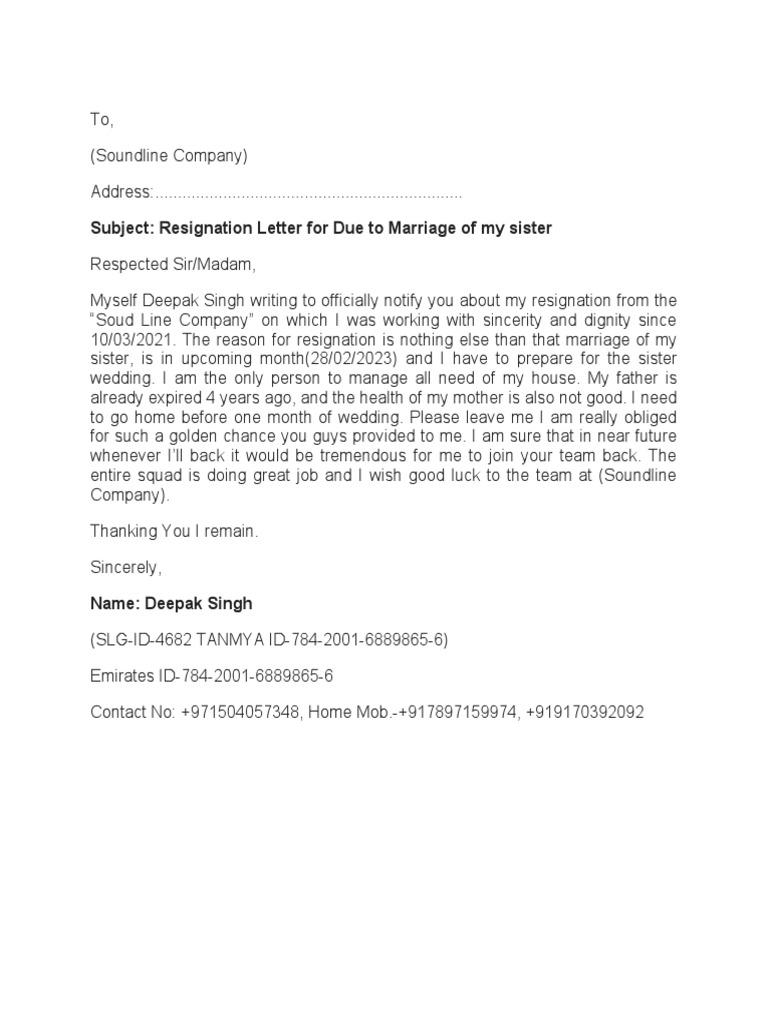 Regination Letter | PDF