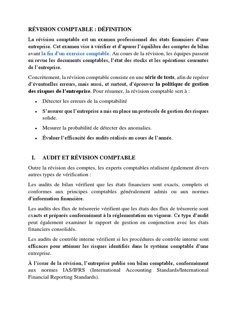 Méthodologie de Révision Comptable | PDF | Audit | Comptabilité