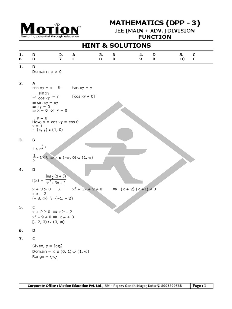 DPP-3 Function Sol @GB Sir | PDF | Elementary Mathematics | Functions And Mappings