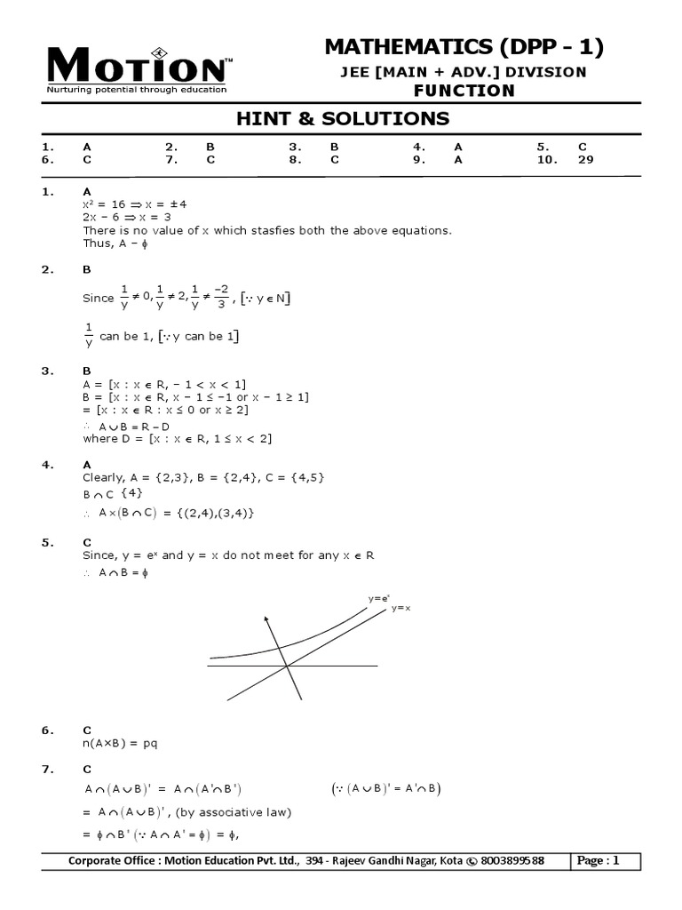 DPP-1 Function Sol @GB Sir | PDF | Mathematical Objects | Mathematics