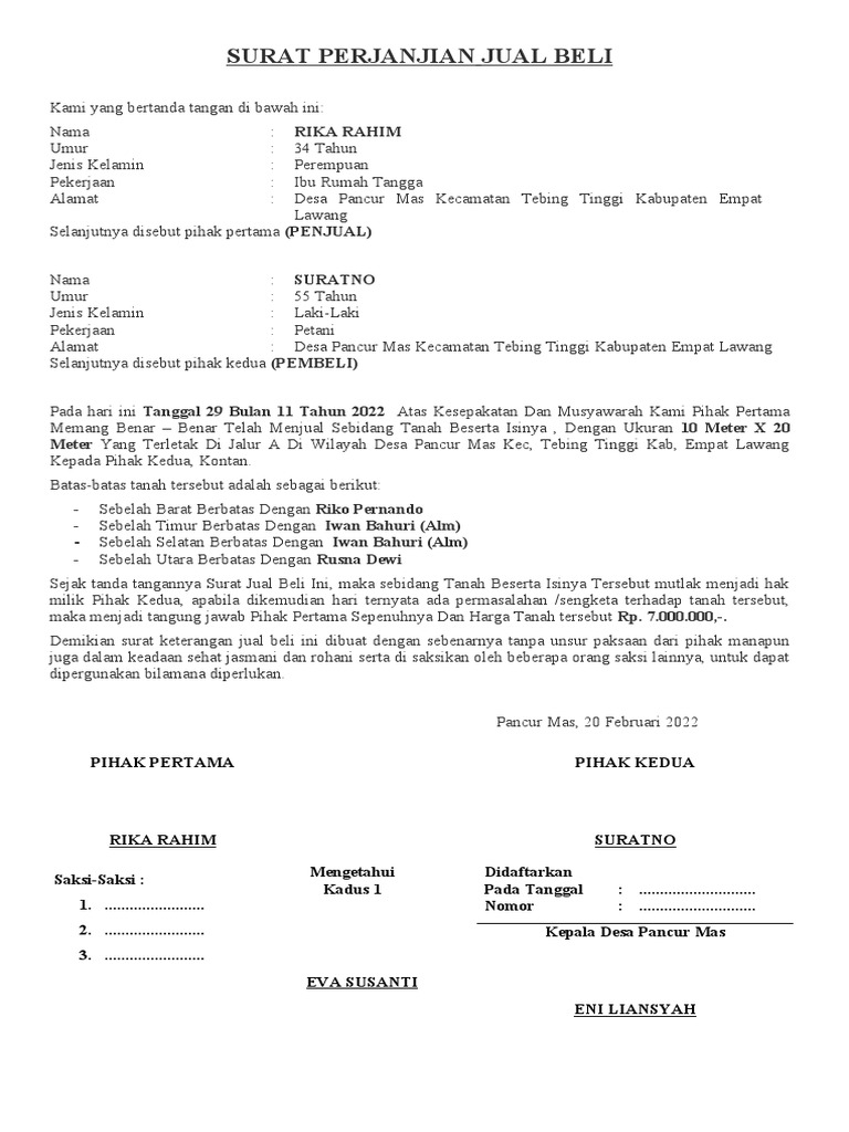 Surat Jual Beli | PDF