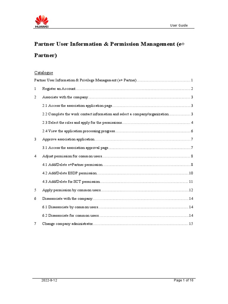 User Guide For Partner User Information & Permission Management (For Ex-China Partners) - EN ...