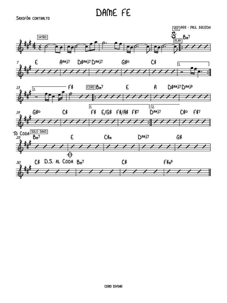 Dame Fe - Sax | PDF