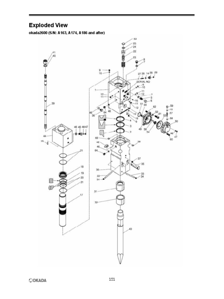 Okada 2600 Breaker Parts Manual | PDF | Valve | Piston