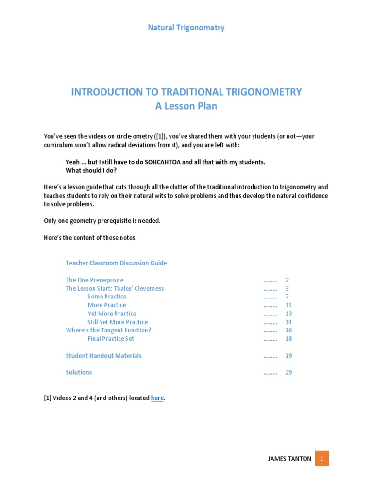 Trigonometry Short Chapter Intro To Traditional Trig 2 | PDF | Triangle ...