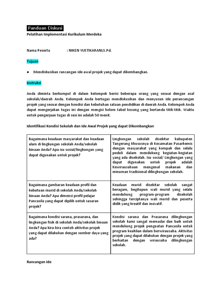 LK Hari 1 - Merancang P5 - Revisi | PDF