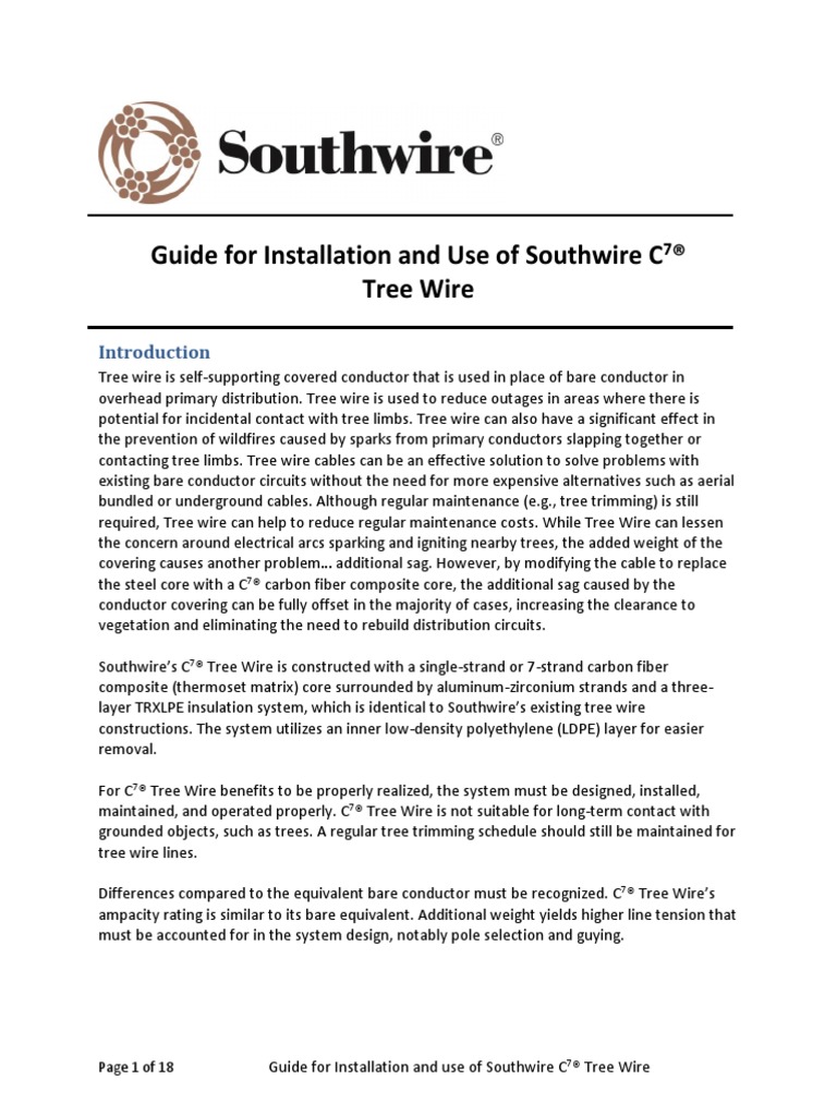 Guide For Installation and Use of C7 Tree Wire | PDF | Insulator ...