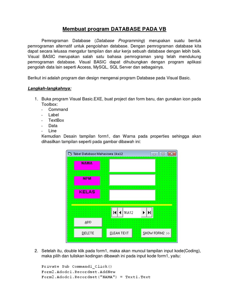 00 Latihan Database VB6 | PDF