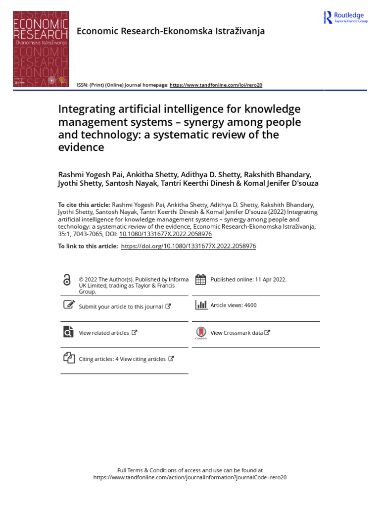 Integrating Artificial Intelligence For Knowledge Management Systems Synergy Among People and ...