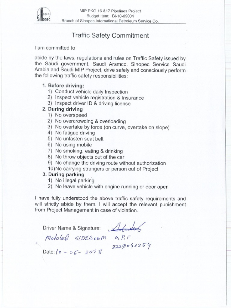 MIP 16 & 17 - Traffic Safety Commitment | PDF