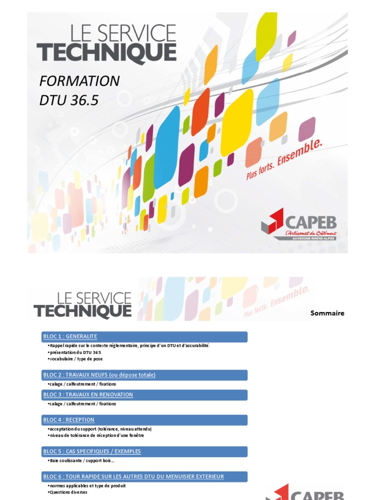 Formation DTU 36.5 | PDF